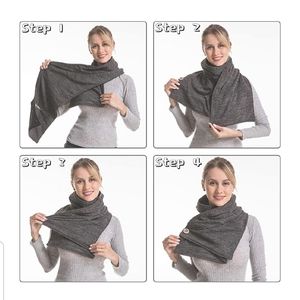 Accessories | Burgundy Multiway Scarf W 2 Zip Close Pockets | Poshmark